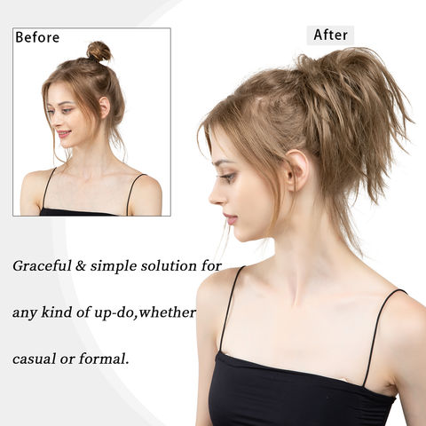 China Fake Hair Messy Bun Chignon Elastic Flexible Band Scrunchy ...