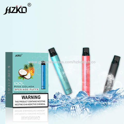 China Original Wholesale price HZKO IDOL 600puffs disposable electronic ...