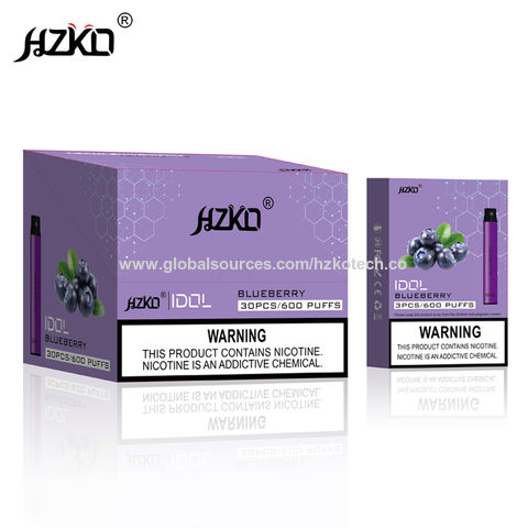 China Original Wholesale price HZKO IDOL 600puffs disposable electronic ...