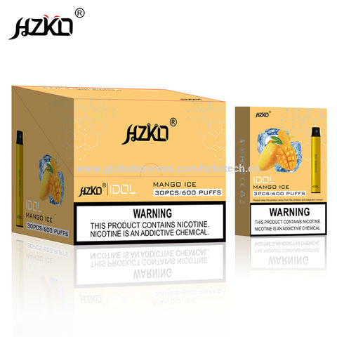 China Original Wholesale price HZKO IDOL 600puffs disposable electronic ...