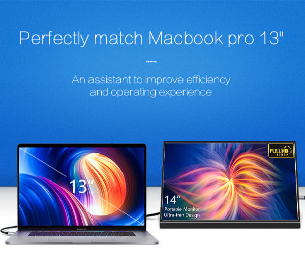 China 14" inch lcd monitor with full hd 1920*1080p super thin portable ...