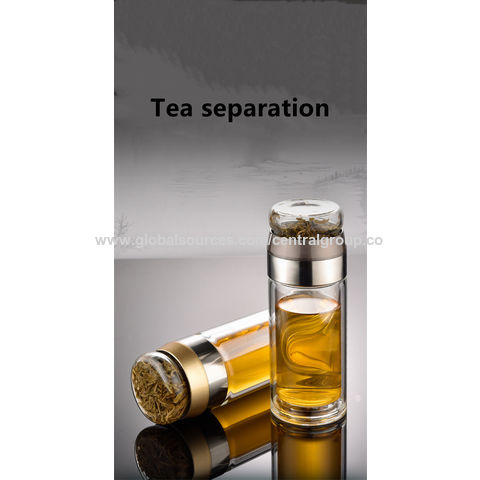 China Wholesale New double-layer tea and water separation glass cups ...