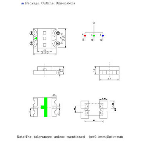 China RGB SMD 1206 LED diode, chip LED component, free samples on ...