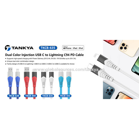 China Dual color injection USB C to lightning cable Max. PD 60W on ...