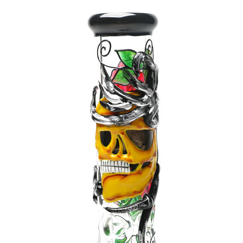 China 13.7 inches Glass Bong with Handmade Skeleton Smoke Pipe Glass ...