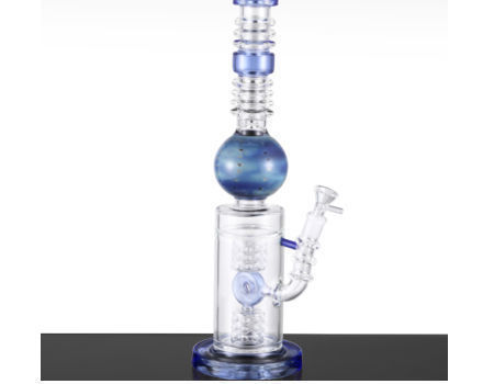 China Smoking water glass bong 16″ Swiss Donut Orb Perc Water Pipe ...