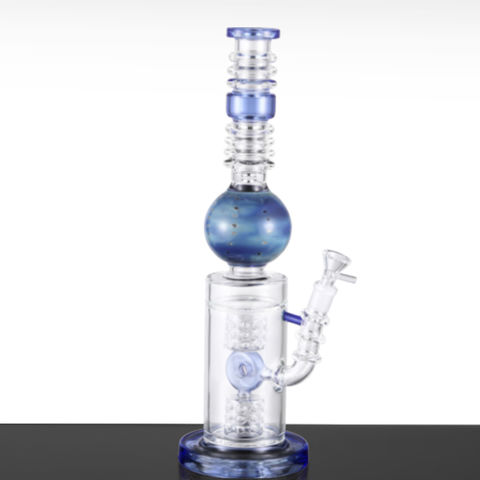 China Smoking water glass bong 16″ Swiss Donut Orb Perc Water Pipe ...