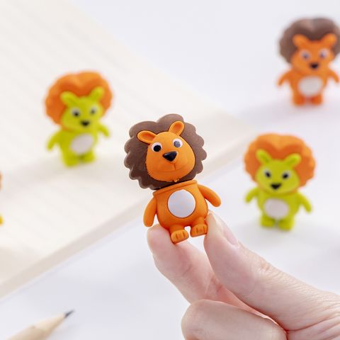 China Pencil Erasers Custom 3D Cute Cartoon Little Lion Detachable Mini ...