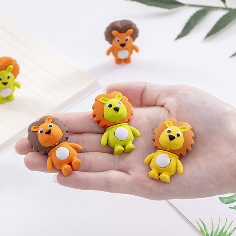 China Pencil Erasers Custom 3D Cute Cartoon Little Lion Detachable Mini ...