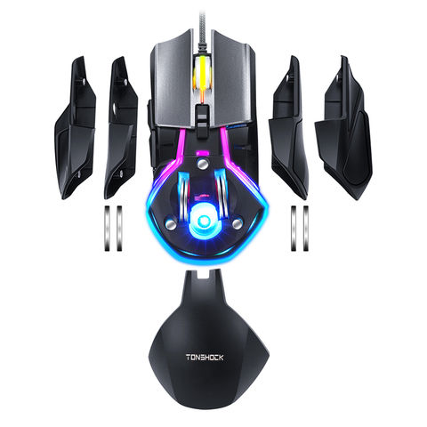 China Programmable DIY Magnetic Flank Mouse Wired 8D Gaming Mouse LED ...