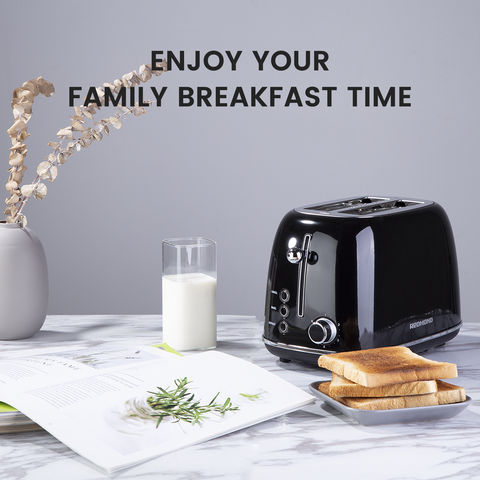 China Black Retro Toaster 2 Slice Electric Small Breakfast Sandwich ...