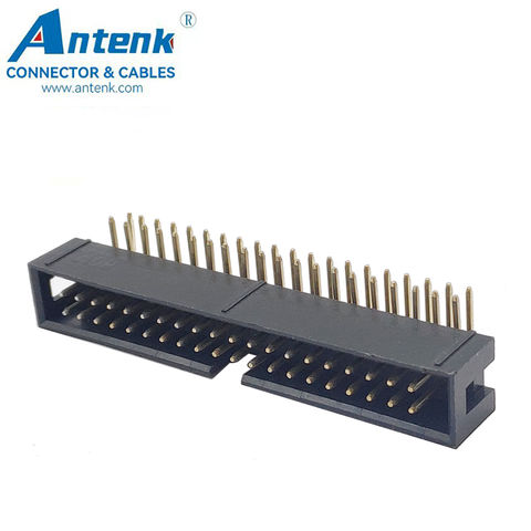 China 2.54mm 40Pin Right Angle Male Shrouded IDC Box Header Connector on Global Sources,2.54mm ...