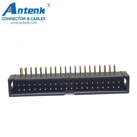 China 2.54mm 40Pin Right Angle Male Shrouded IDC Box Header Connector on Global Sources,2.54mm ...