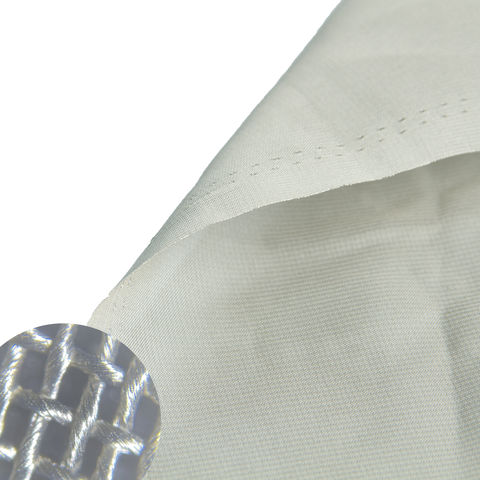 China Thick silver coated mesh knitted EMF shielding fabric on Global ...