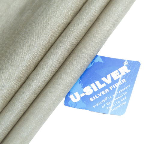 China Thick silver coated mesh knitted EMF shielding fabric on Global ...
