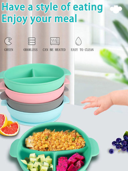 Factory Wholesale Baby Feeding Tray Silicone Dining Plate Silicone Baby ...