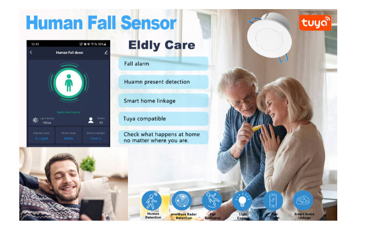 China Smart WiFi Zigbee Human Fall Down Sensor Elderly Care Human Body ...