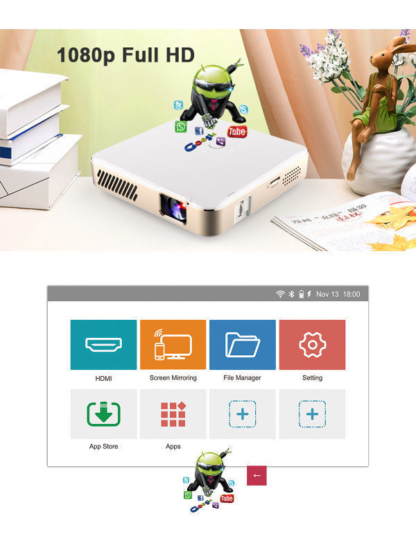 China Home Theater projectors DLP android smart mini projector Native ...