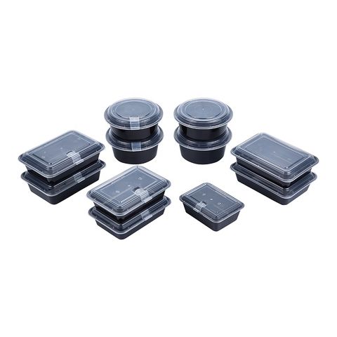 China Black bottom food containers with clear lid eco lunch box plastic ...