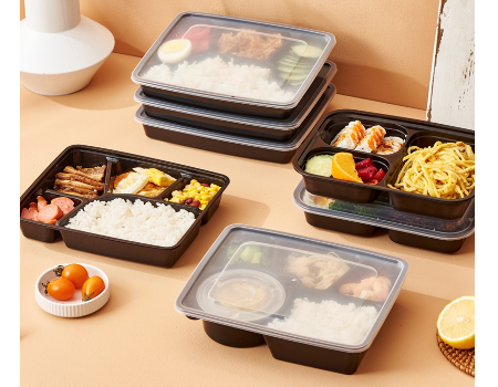 China Black bottom food containers with clear lid eco lunch box plastic ...