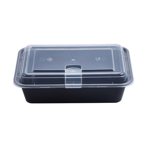 China Black bottom food containers with clear lid eco lunch box plastic ...