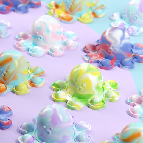 China Pop it keychain silicone reversible octopus new push simple ...