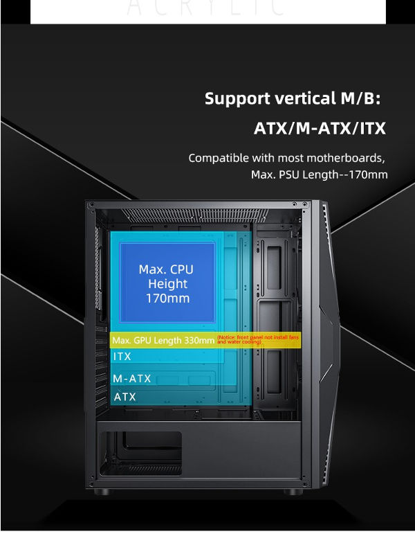 China SAMA atx gaming case mid tower computer gaming casing high ...