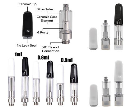 China No Leak Empty Disposable 510 Carts Atomizer Screw Ceramic CBD THC ...
