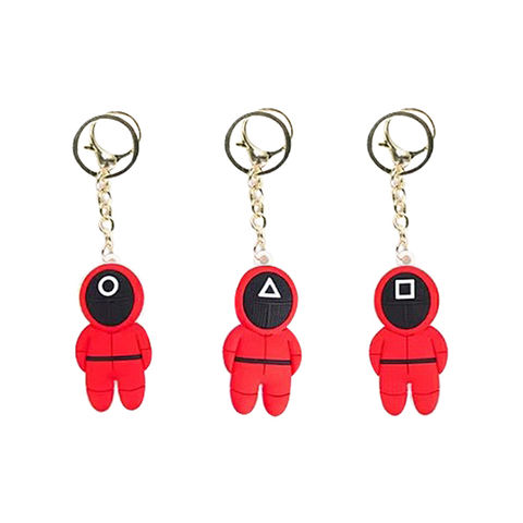 China 3d Squid Game Keyring Figures Key Ring Pendant other key chains ...
