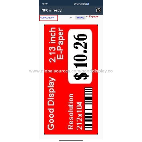 China Good Display 2.13 inch Color E-paper Display NFC-Powered Epaper ...