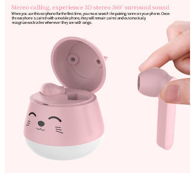 BTH-268 TWS Wireless Bluetooth Earphone Headphone Cute Animals Girls ...