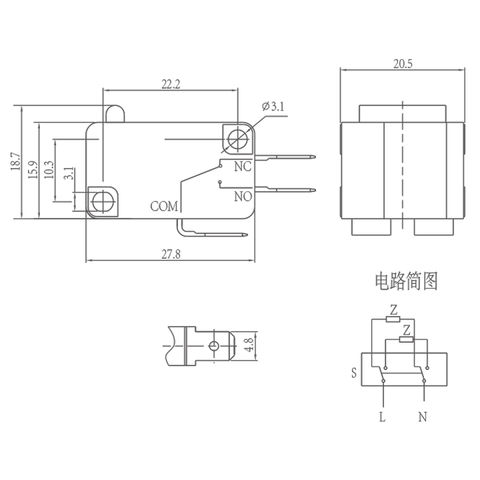 China Sub-miniature snap-action micro switches, up to 5A/10A/16A125 ...