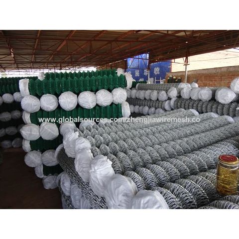 China Dark green chain link mesh, pvc coated mesh fence on Global ...