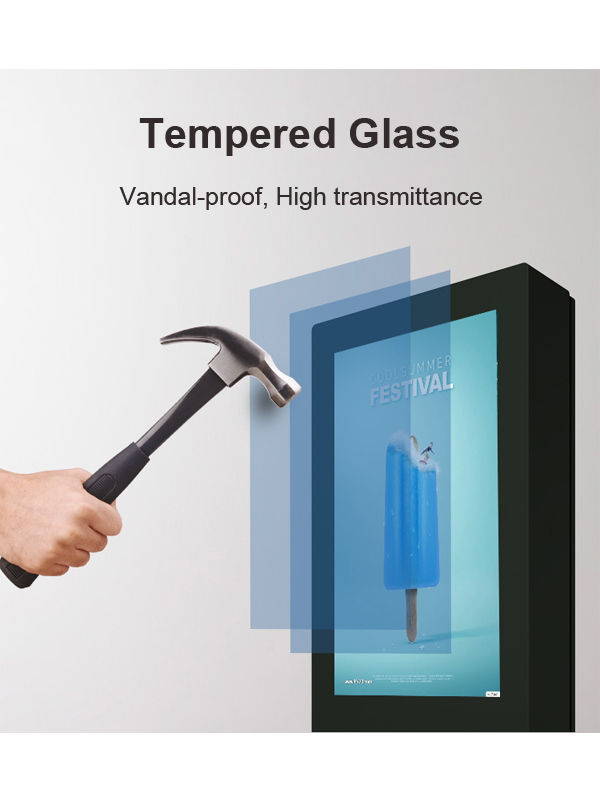 Three sides vertical poster display 55 inch outdoor digital board ...