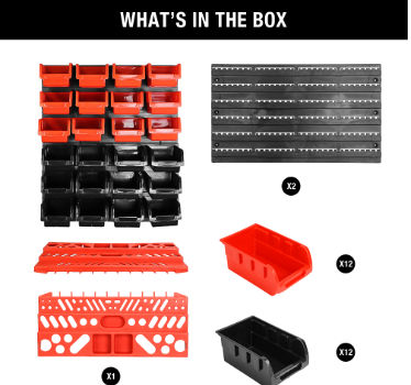 27 Pcs Stackable Plastic Stack And Hang Storage Boxes Bins Set Tool ...