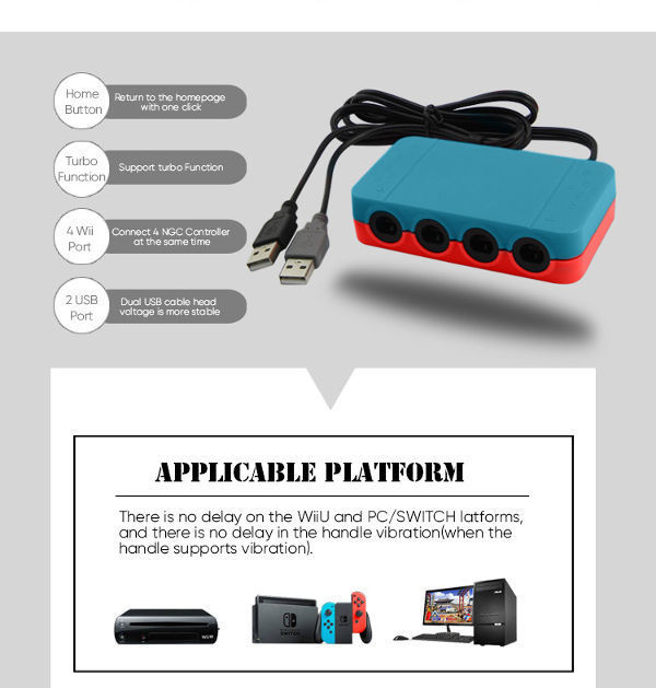 China Retro Controller Hub with 4 Port-GameCube Controller Adapter for ...
