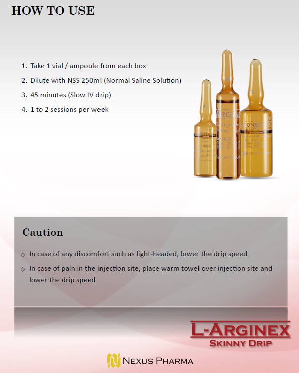 Arginex Skinny Drip- Weightloss IV Drip, health skin care slim - Buy ...