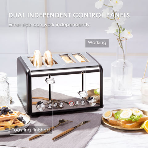 China 4 Slice Toaster Stainless Steel Toaster 1650W on Global Sources ...