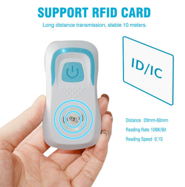 China Portable 125kHz NFC Bluetooth Card Reader 2D 1d Barcode Scanner+Smart Card Reader HR58 on ...