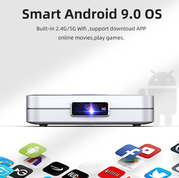 New Smart Android DLP 4K Projector High Brightness 350ANSI Lumens K1 ...