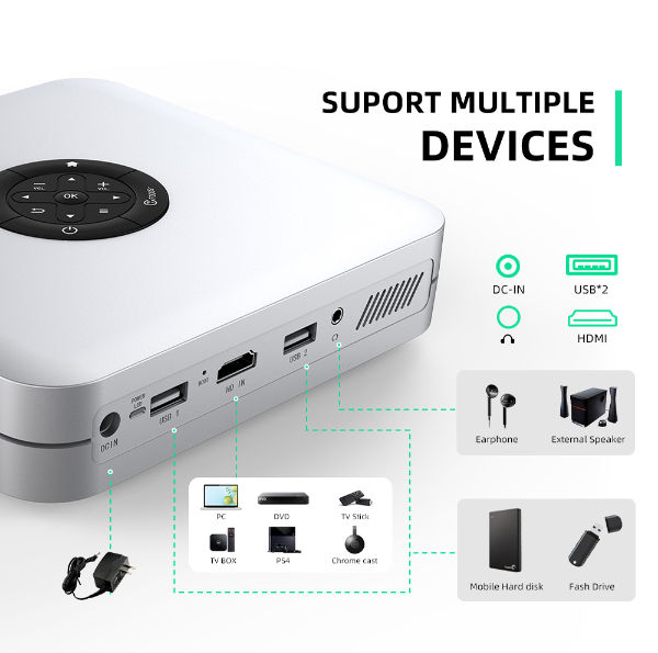 New Smart Android DLP 4K Projector High Brightness 350ANSI Lumens K1 ...