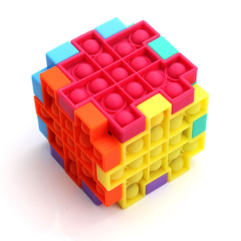 China Pop It Cube Stress Desktop Silicone Push Pop Bubble Fidget ...
