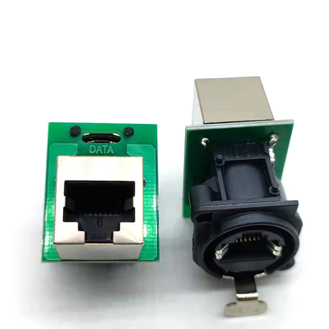 China Black D Series Ether Panel Mount RJ45 Jack Chassis Connector on ...