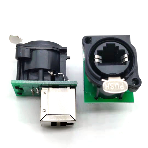 China Black D Series Ether Panel Mount RJ45 Jack Chassis Connector on ...