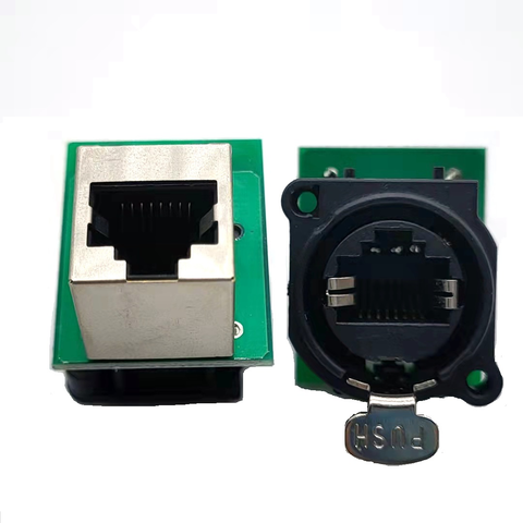 China Black D Series Ether Panel Mount RJ45 Jack Chassis Connector on ...