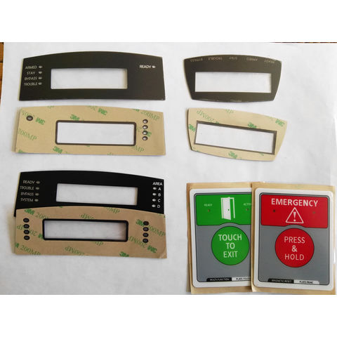 China Custom Screen Printed PET flat Nameplate, overlay for electronic ...