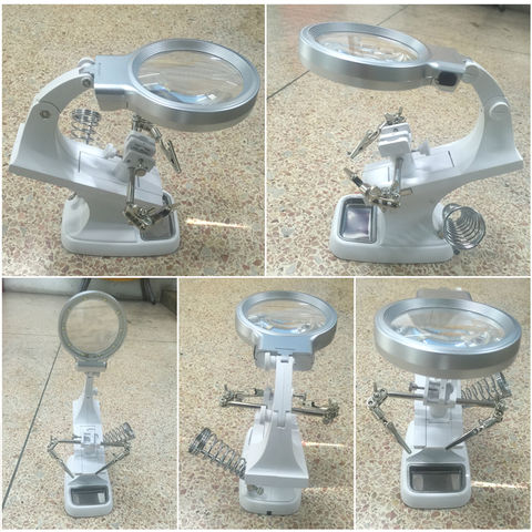 China Professional 10 LEDs Desk-top Magnifier Glasses for Soldering PCB ...