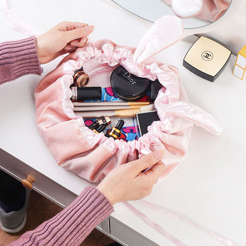 China Travel Round Cosmetic Bags Drawstring Makeup storage Bag Nice ...
