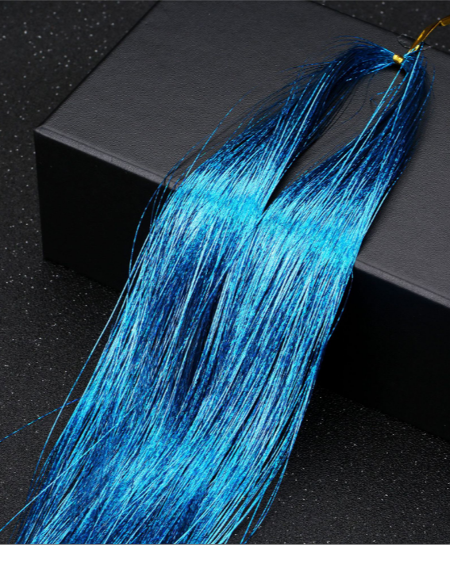 New tinsel hair wigs closures extensions multicolored PET laser hair ...
