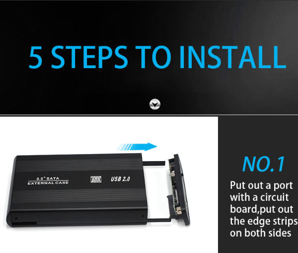 China Aluminum 3.5 inch HDD Case SATA Enclosure USB 2.0 External Hard ...